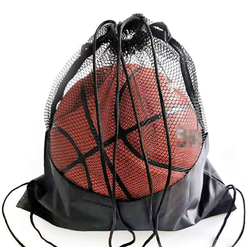Portable Mesh Ball Bag Drawstring Sack Football Basketball Rugby ...
