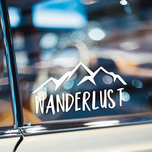 Wanderlust Sticker Vinyl Car Window Decal Van Life Adventure 190mm x ...