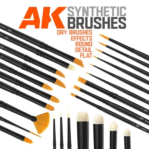 AK Interactive: BRUSHES - Round | Flat | Dry Brush | Effects - Singles 26 Types | eBay