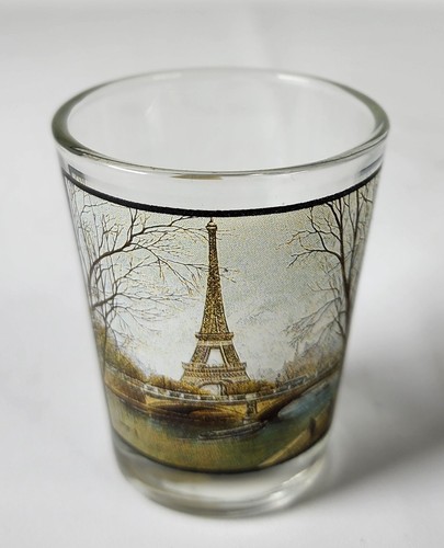 Paris France Shot Glass Eiffel Tower Picture Vacation Tourist Landmark ...