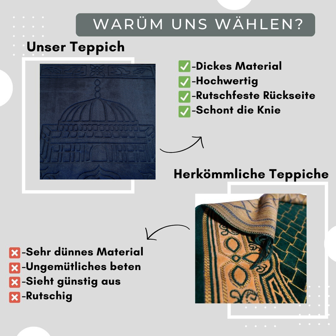 MYLUXY Gebetsteppich Namazlik Seccade Sejjade weiche Matte Prayer Mat ...