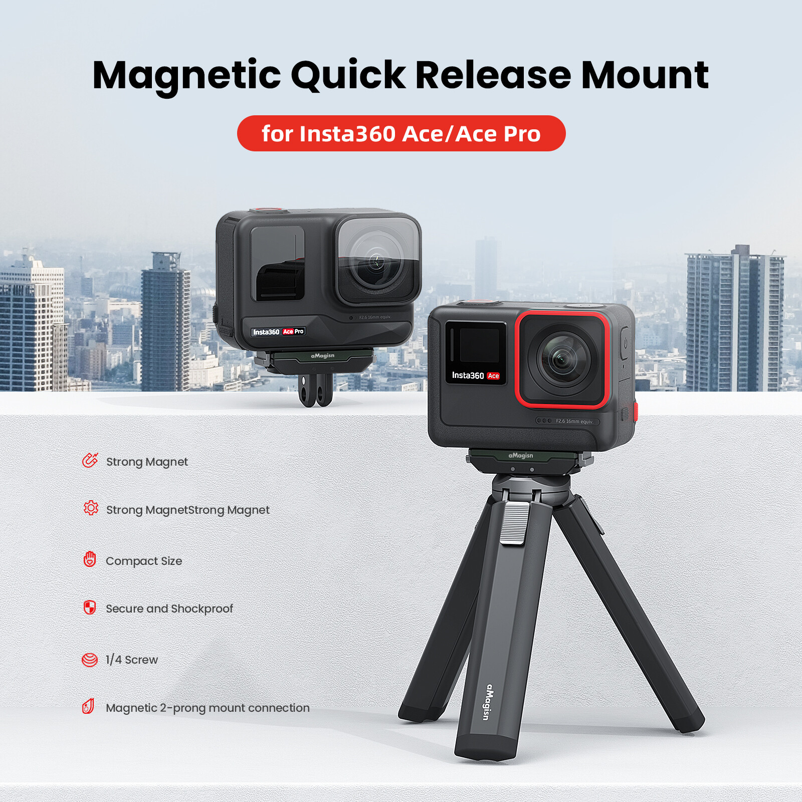 Magnetic Quick Release Mount for Insta360 Ace Pro/Ace Aluminum Alloy ...