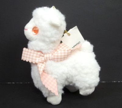 Miniso Lamb Baby Sheep Plush Keychain Pink Eyes | eBay
