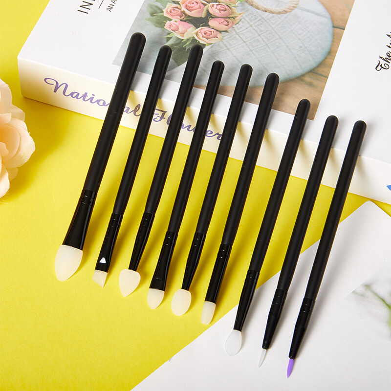 Silicone Makeup Brush Set Beauty Applicator Face Eyeliner Eyebrow Lip ...