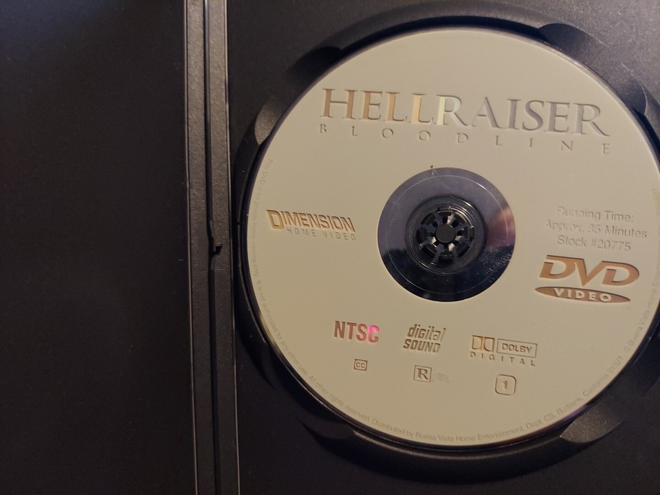 HELLRAISER BLOODLINE part 4 dvd Clive Barker Horror Pinhead Widescreen ...