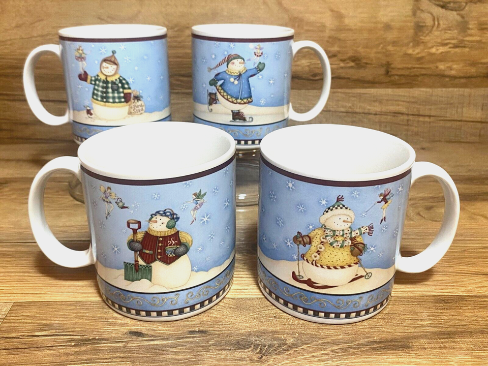 SET OF 4 - ONEIDA / SAKURA DEBBIE MUMM - SNOW FAIRIES HOLIDAY 12 OZ ...