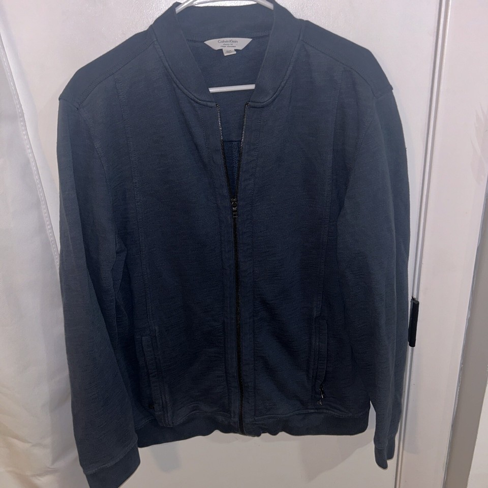 Calvin Klein -Washed Blue Full Zipper Jacket RN# 36543 CA# 50900, Large ...