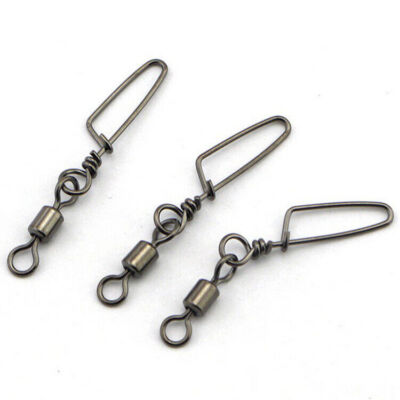 100pcs Fishing Ball Bearing Rolling Swivel Coastlock Snap Decoy ...