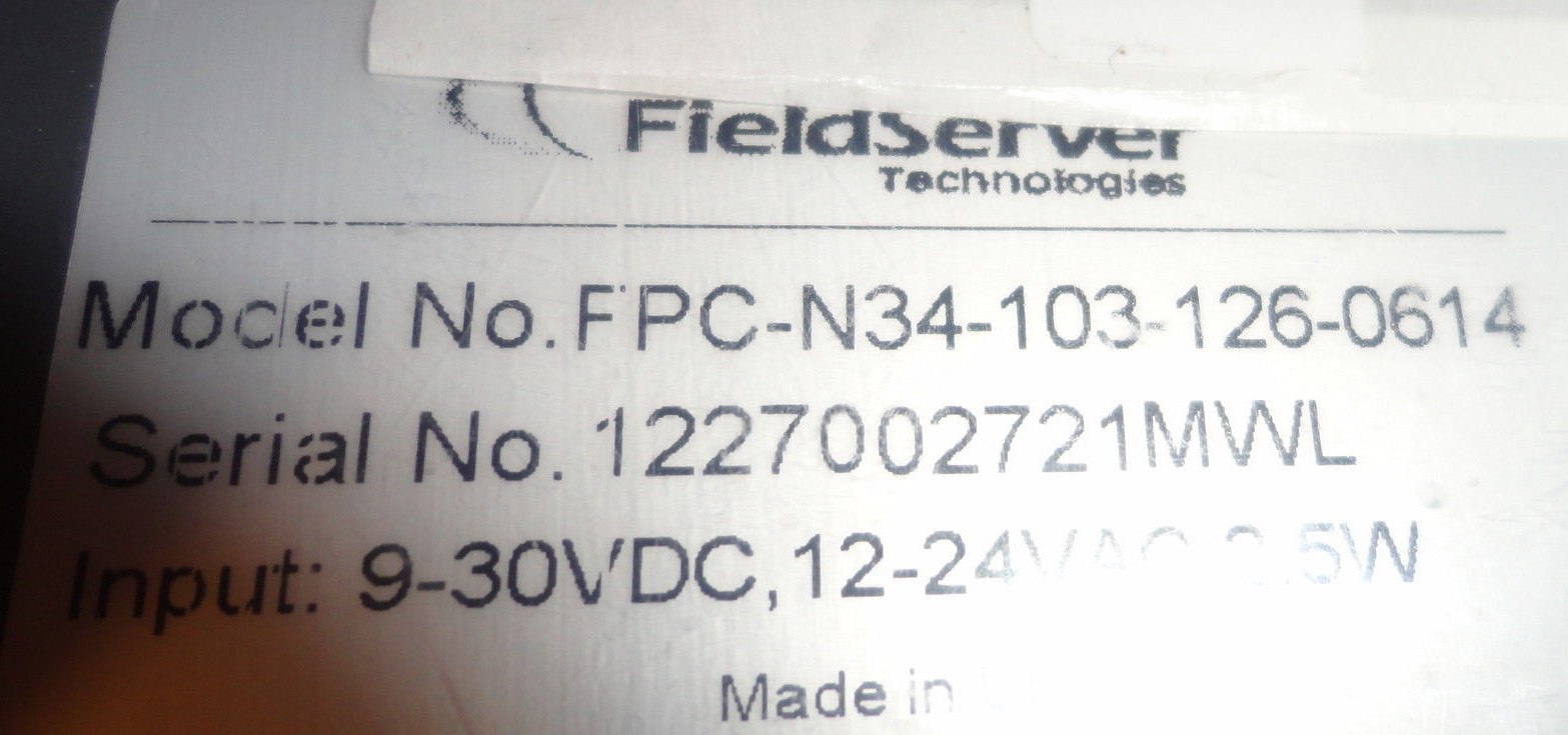 Lochinvar Fpc-n34-0614 Protonode Fieldserver Pkg. BACnet Interface for ...