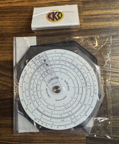 Concise Ruler Circular Slide Rule No. 300 Made IN JAPAN 110mm Black New ...