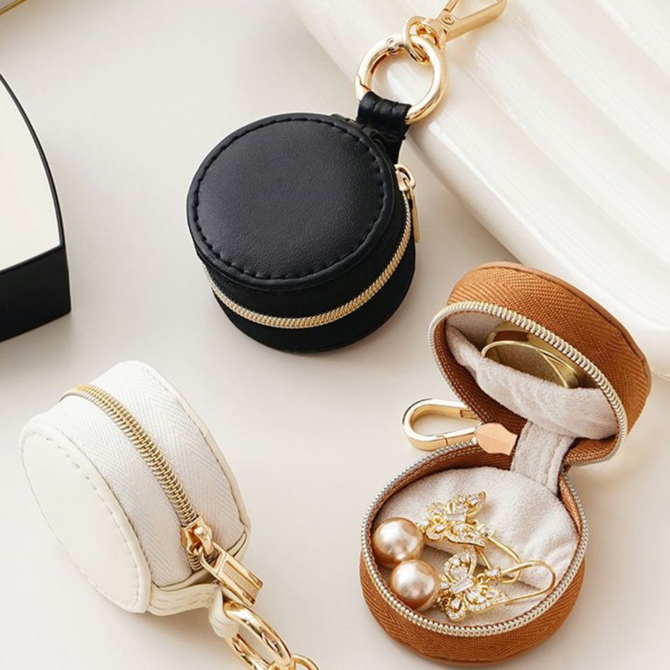 1x Travel Jewelry Holder Keychain, Mini Jewelry Case Portable Ring ...