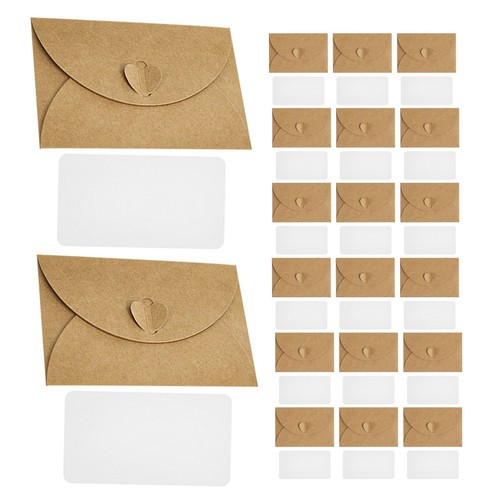 50 Sets Kraft Paper Card Small Envelopes for Letters Special Occasions ...