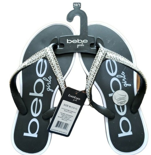 Bebe Girls Thong Flip Flop Sandals. US Size Med 13/1 Glitter and stones ...