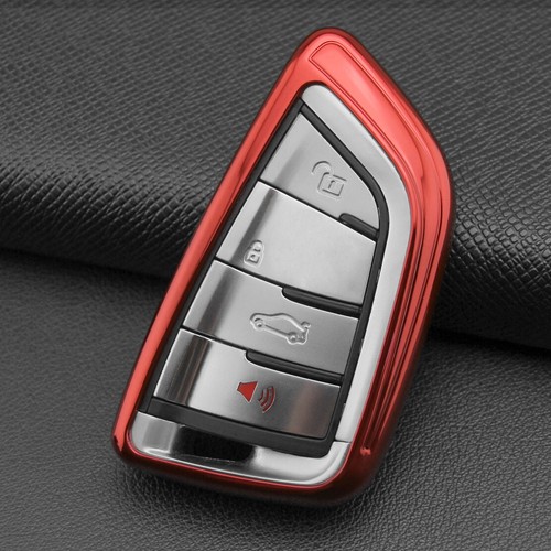 Red TPU Car Remote Smart Key Case Cover For BMW G11 G14 F90 F48 F39 G01 ...