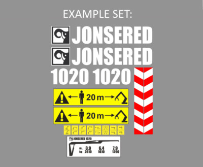 Sticker aufkleber decal - Crane JONSERED 2990 1090 1020 790 990 820 100 ...