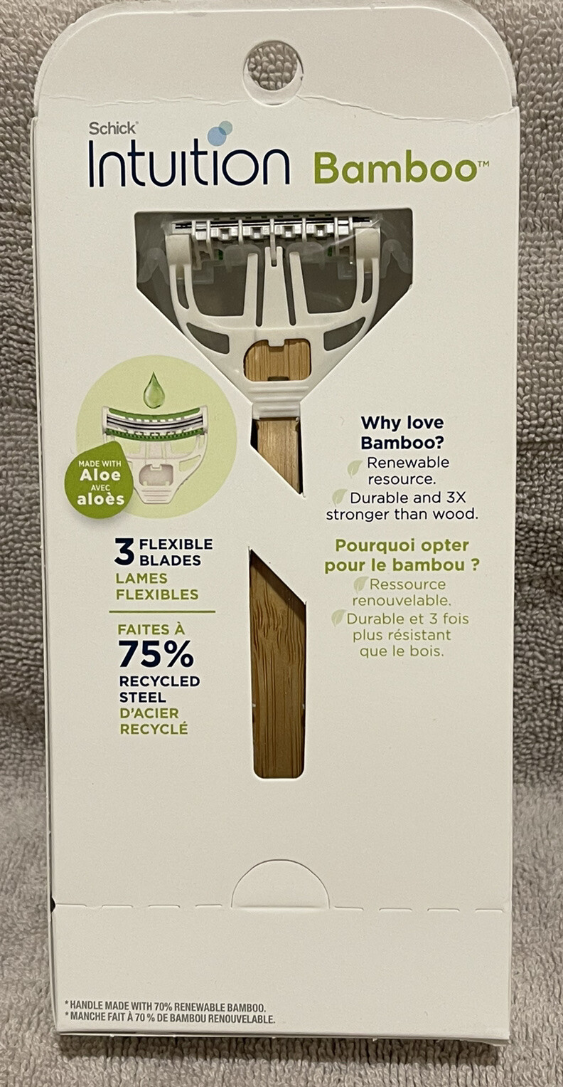 Schick Bamboo Razors Durable & Sustainable 3 Blades & 1 Handle | eBay