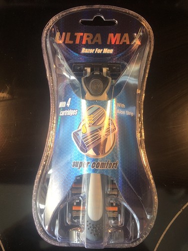 Ultra Max Razor For Men With 4 Cartridges & Aloe Strip Pivoting Super ...
