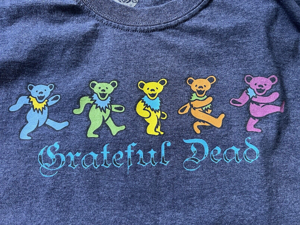 Grateful Dead Ripple Junction Mens Blue Bear Logo Shirt Deadhead Size ...