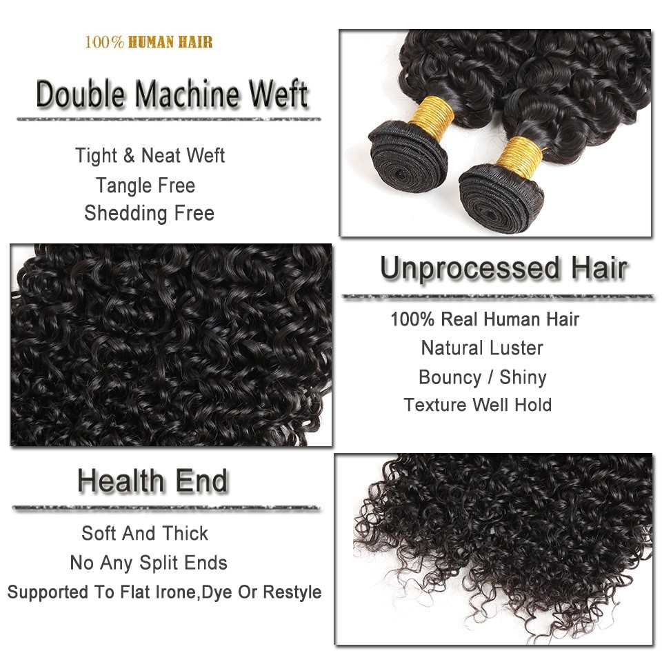 Premium Jerry Curl Sew In Hair 1 Bundle 100 Human Hair 100g/Bundle 10 ...