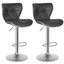 Set of 4 Shell Back Bar Stools Adjustable Swivel PU Leather Stool with ...