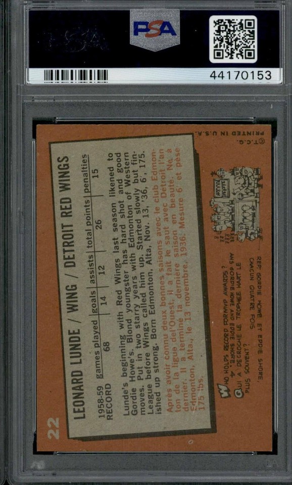 1959 Topps #22 Len Lunde - PSA 8 | eBay