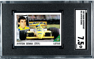 1987 Panini Supersport UK #31 Ayrton Senna F1 Racing Card SGC 7.5 NM+ ...