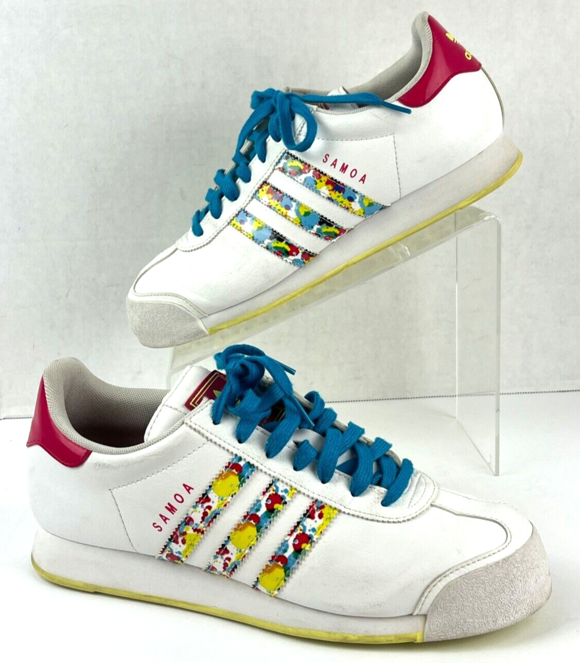 Adidas Somoa Women's White Paint Splatter Athletic Sh… - Gem