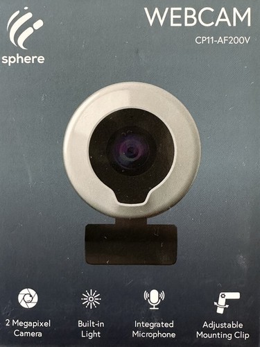 Sphere 1080P HD 2MP Shutter Webcam with Microphone Light Mounting Clip ...