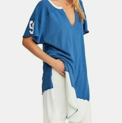 Women's Free People NWT Hail Mary blue varsity # 92 Tunic size S | eBay