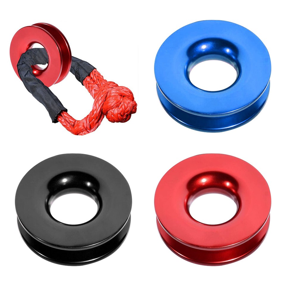 Heavy Duty Recovery Ring Snatch Block Pulley w/ Soft Shackle Tow Winch ...