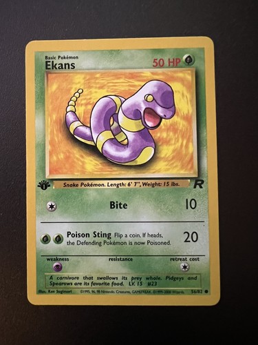 Pokémon TCG Ekans Team Rocket 56/82 1st Edition Common WOTC Vintage NM ...