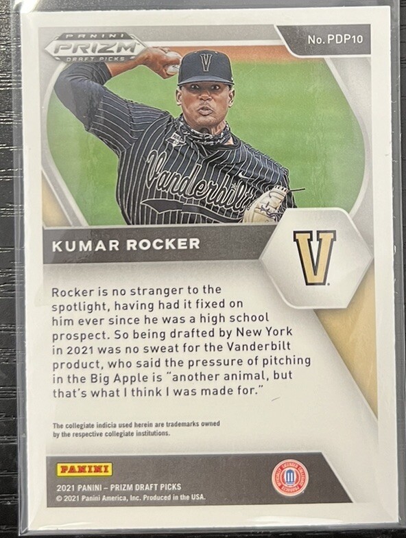 2021 Panini Prizm Draft Picks Kumar Rocker #PDP10 Texas Rangers | eBay