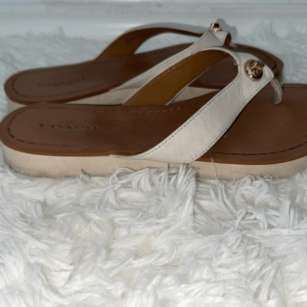 Coach Shelly leather flip flop sandals - Gem