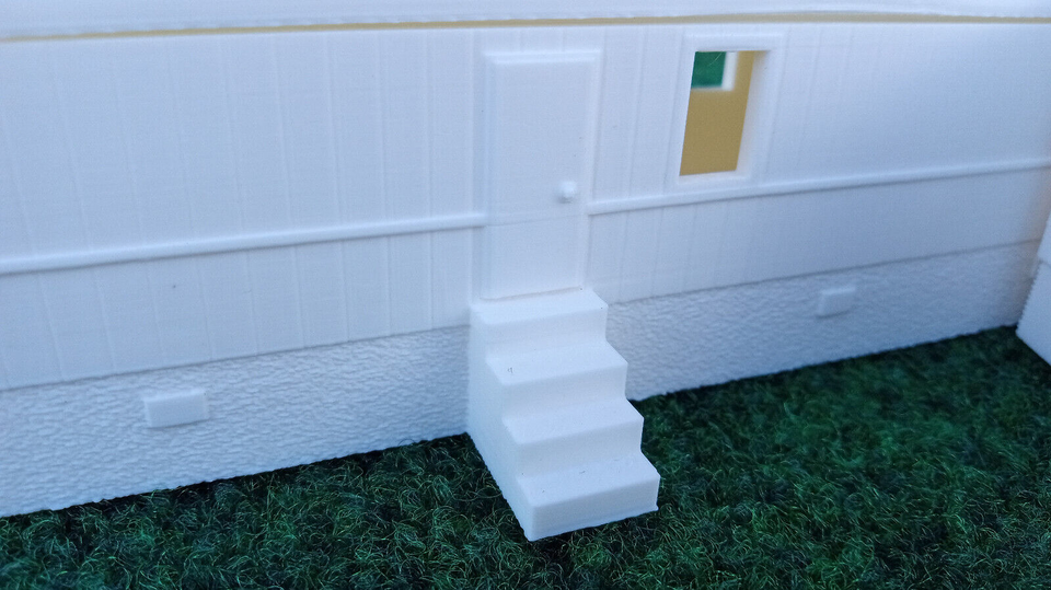 HO Scale Mobile Home for HO Scale Train Table Trailer Park Diorama 1:87 ...