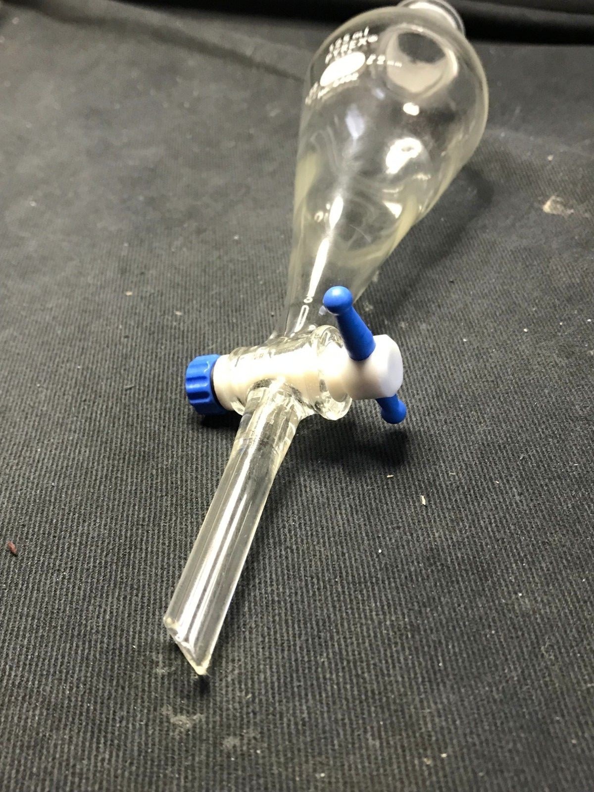 Corning PYREX Glass 125mL Squibb Separatory Funnel 2mm Bore PTFE ...