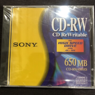 Sealed Sony CD-RW 650 MB CD ReWritable CD-RW650HS | eBay