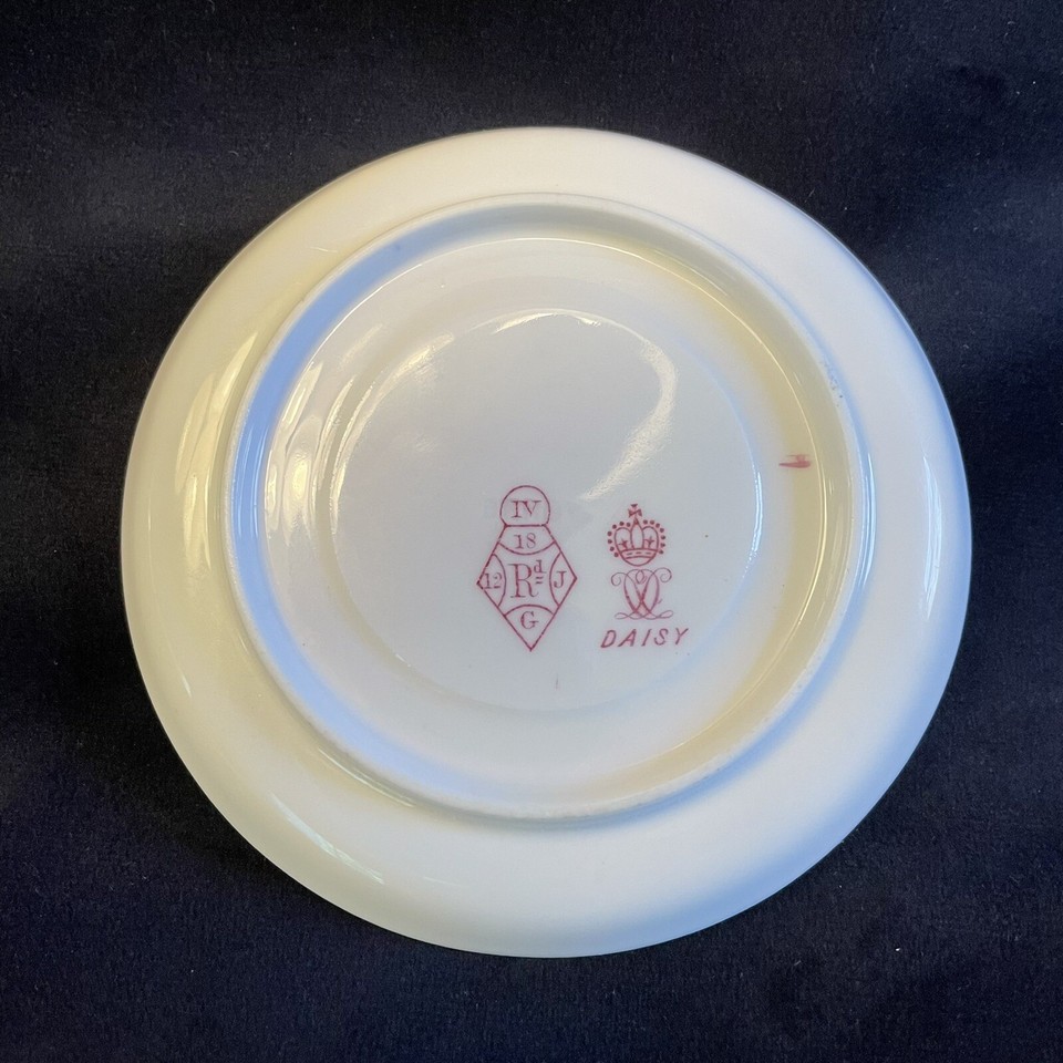 Antique Royal Crown Derby DAISY Pattern Saucer 4-3/8" Red Pink February ...