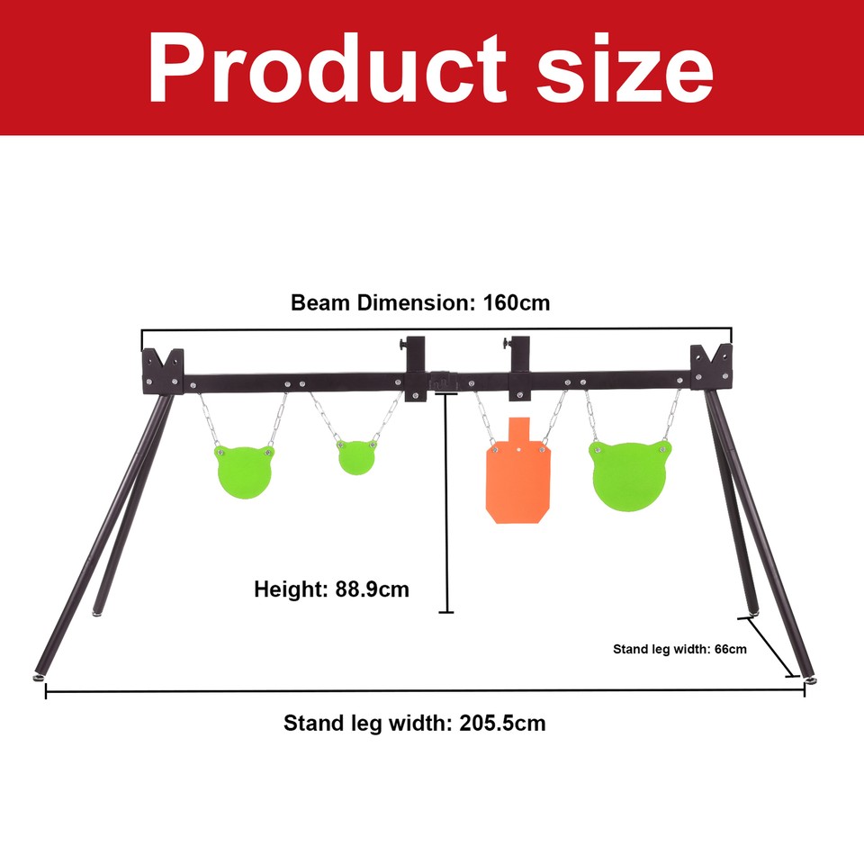 AR500 Steel Shooting Targets Stand System（Stand, Chains&4"6"8" Gong+7 ...