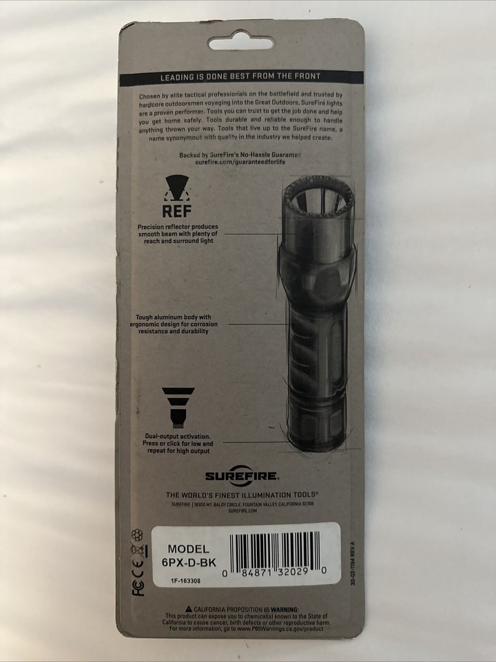 Surefire 6PX Pro Compact LED Flashlight Dual-Output 600 Lumen Tactical ...