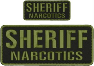 SHERIFF Narcotics embroidery patch 4x10 and 2x5 hook OD green border | eBay