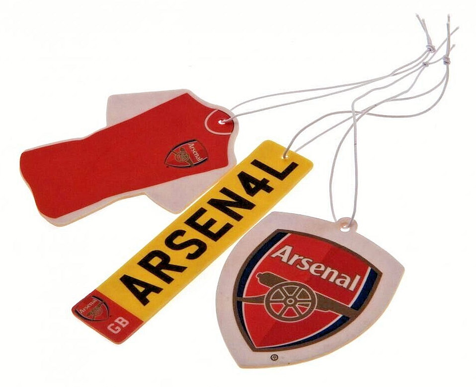 ARSENAL FC 3pk CAR AIR FRESHENER ROOM OFFICE FOOTBALL ACCESSORY GIFT ...