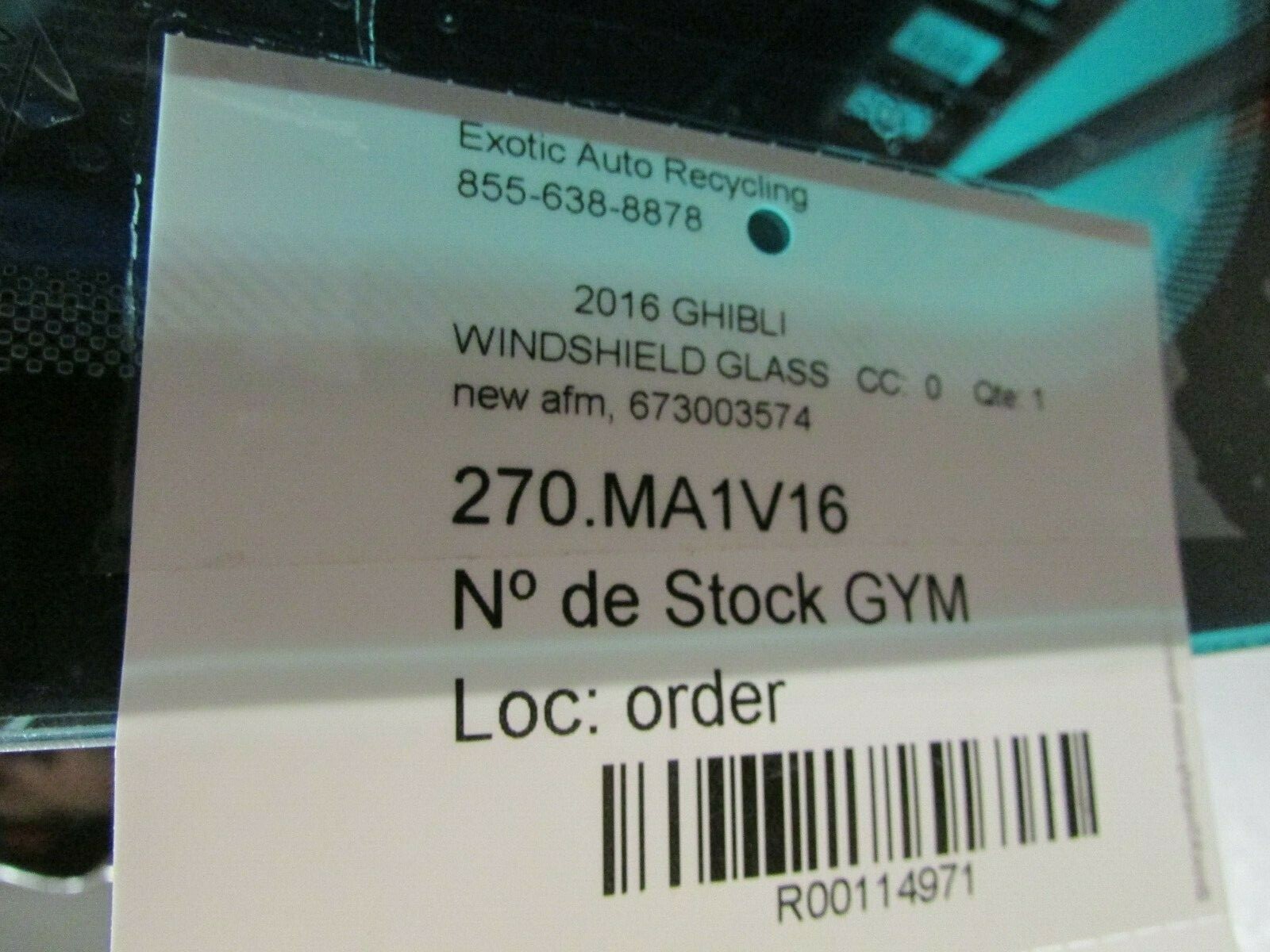 14-16 Maserati Ghibli, Quattroporte Windshield Glass, Aftermarket New ...