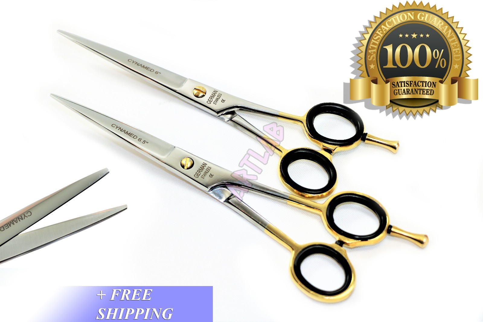 1 PAIR PROFESSIONAL HAIRDRESSING SCISSORS SHEARS WITH GOLD RINGS SIZE 6 ...