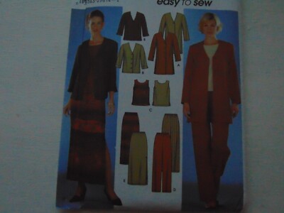 Simplicity 2808 Misses Sizes 8-14 Jacket Pants Dress Shell Camisole New ...
