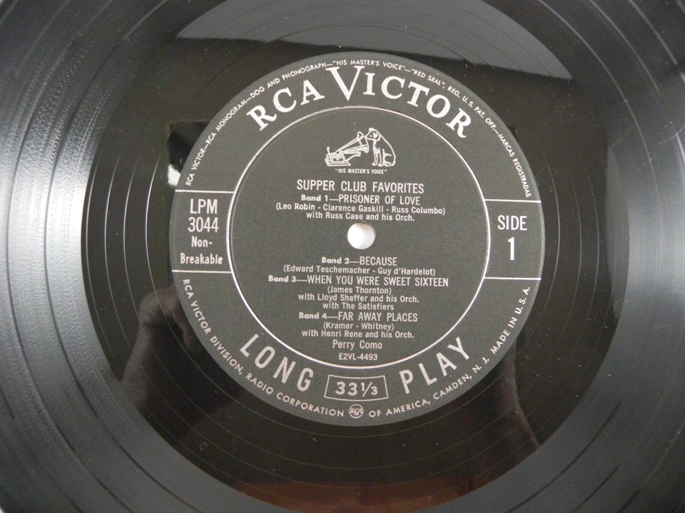 Perry Como – Supper Club Favorites ~ 1952 RCA Victor LPM 3044 10" LP | eBay