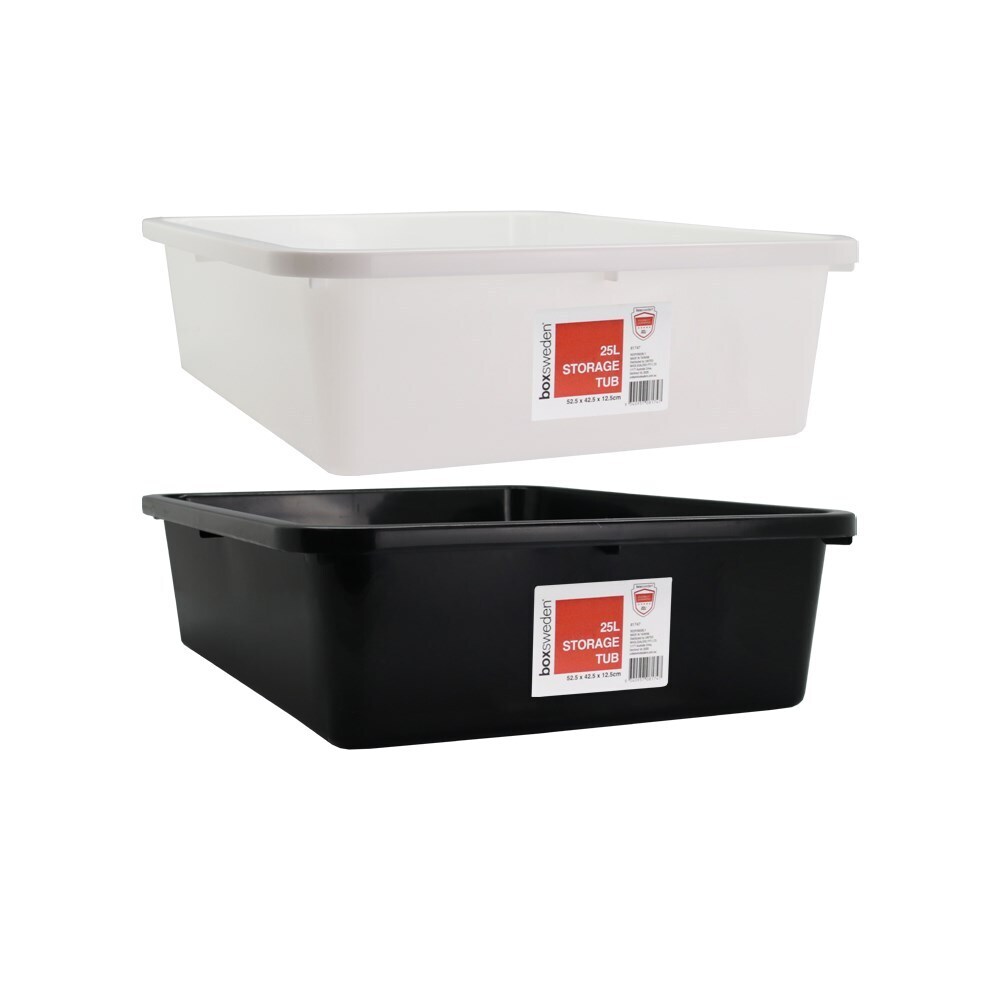 2x Box Sweden 52.5cm/25L Storage Tub/Home Organiser Tray/Container Box ...