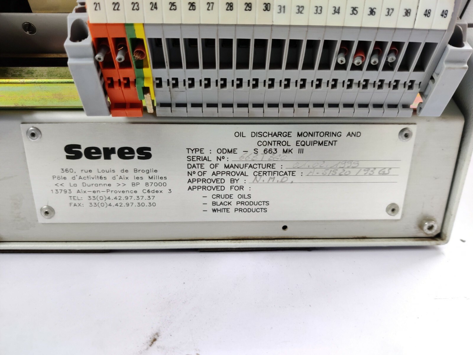 Seil - Seres ODME S663 MK III Oil Discharge Monitoring Equipment | eBay