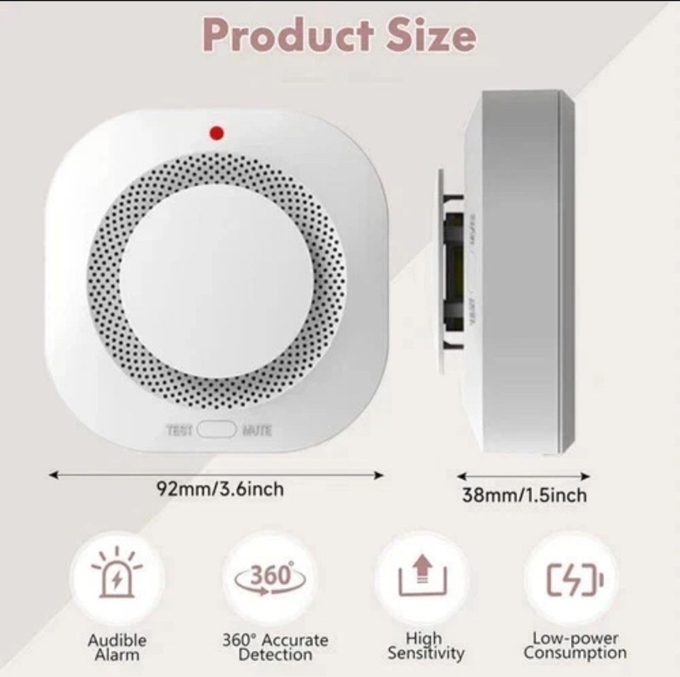 Home Fire Alarm Independent Smoke Detector Gas Sensor Smoke Alarm ...