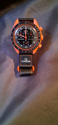 Omega Speedmaster Moonwatch Chronograph Black Dial Orange Case | eBay
