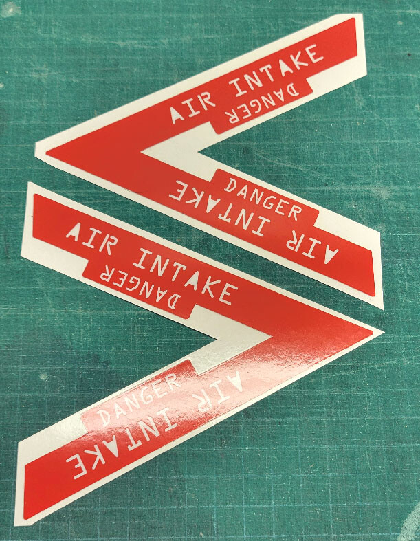 Air Intake Danger Decals - pair of 2 stickers - multiple sizes ...